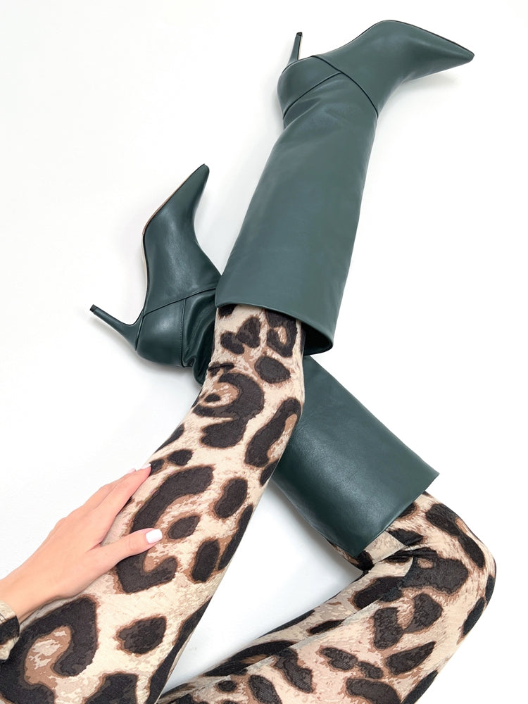MONA CD61 Cizme drepte sub genunchi, piele, toc cui – Smiling Shoes
