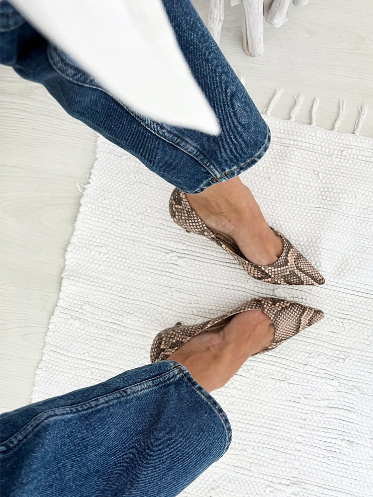 THE TIMELESS PD60PY Pantofi stiletto piele sarpe, toc cui mic – Smiling ...