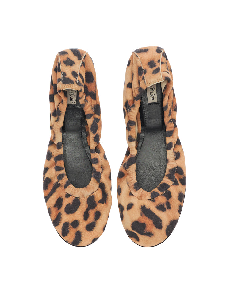JOLIE B151 Balerini rotunzi piele, leopard print – Smiling Shoes